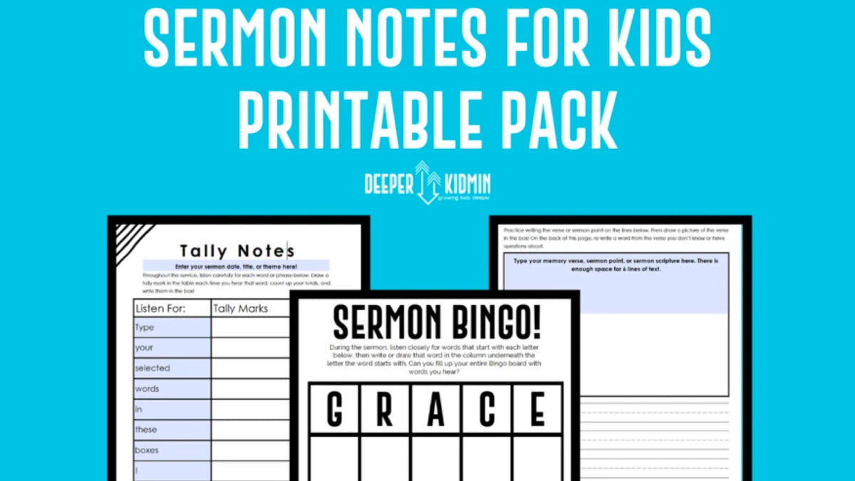 Sermon Notes for Kids Printable Pack – KidzMatter