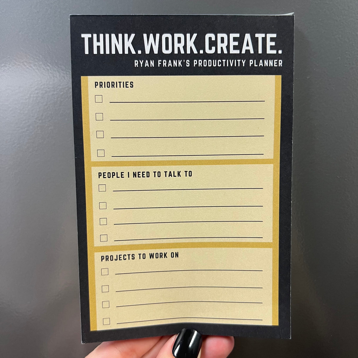 Ryan Frank's "Think. Work. Create." Task Pad (5 pack) – KidzMatter