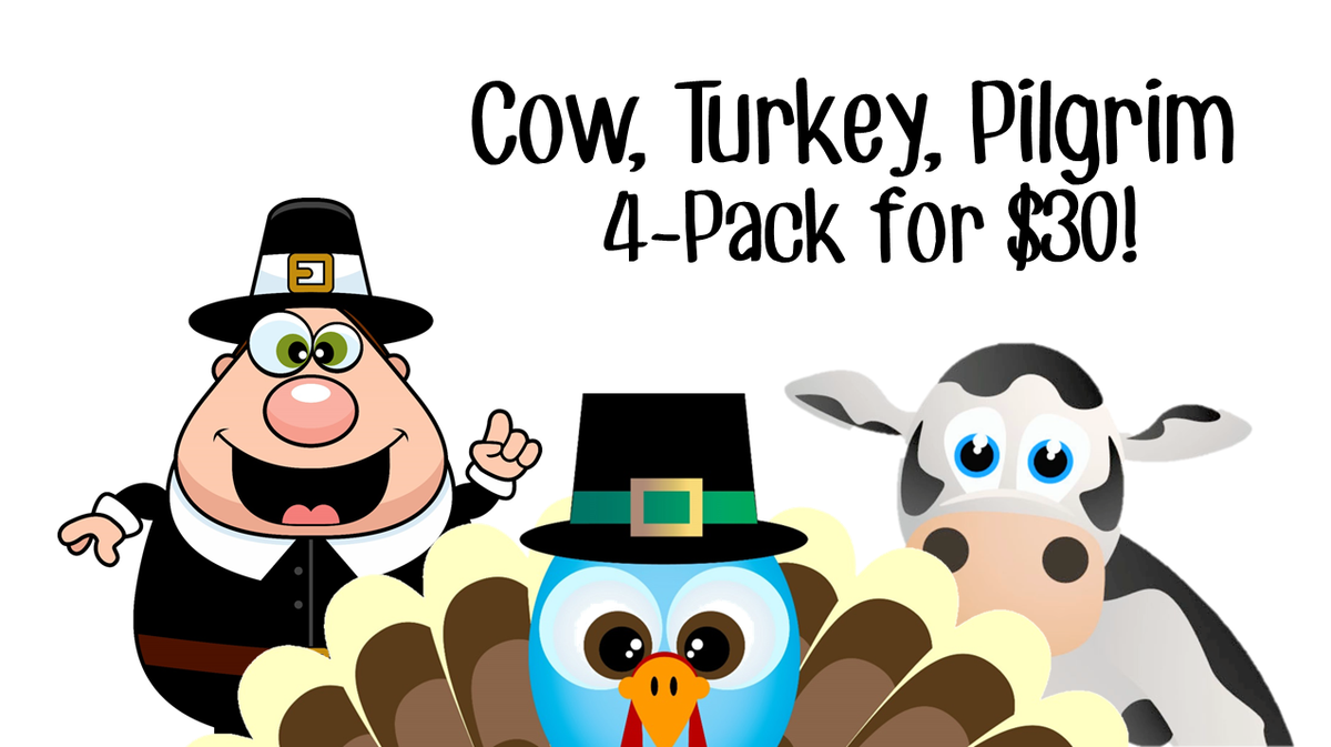 Cow, Turkey, Pilgrim [4 Pack] Crowd Breaker Game – KidzMatter