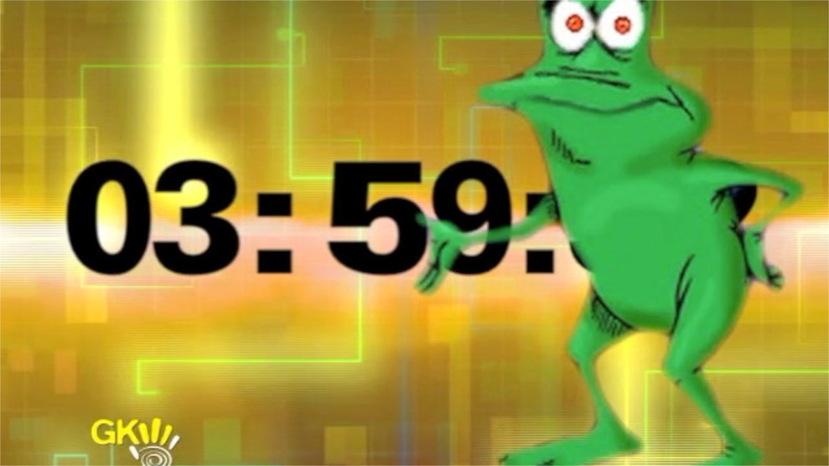 Grumpy Graphic Frog High Energy Countdown Video – KidzMatter