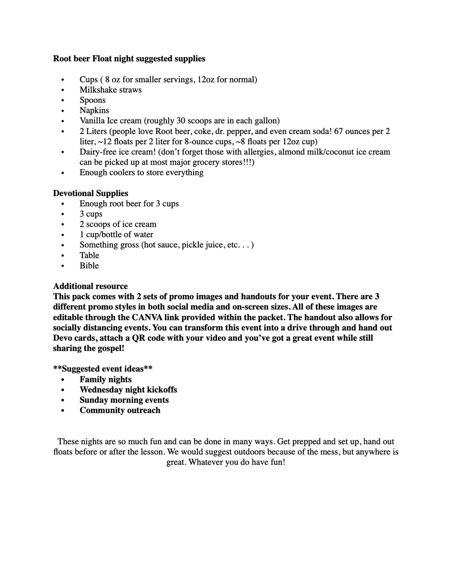 Root Beer Float Night – KidzMatter